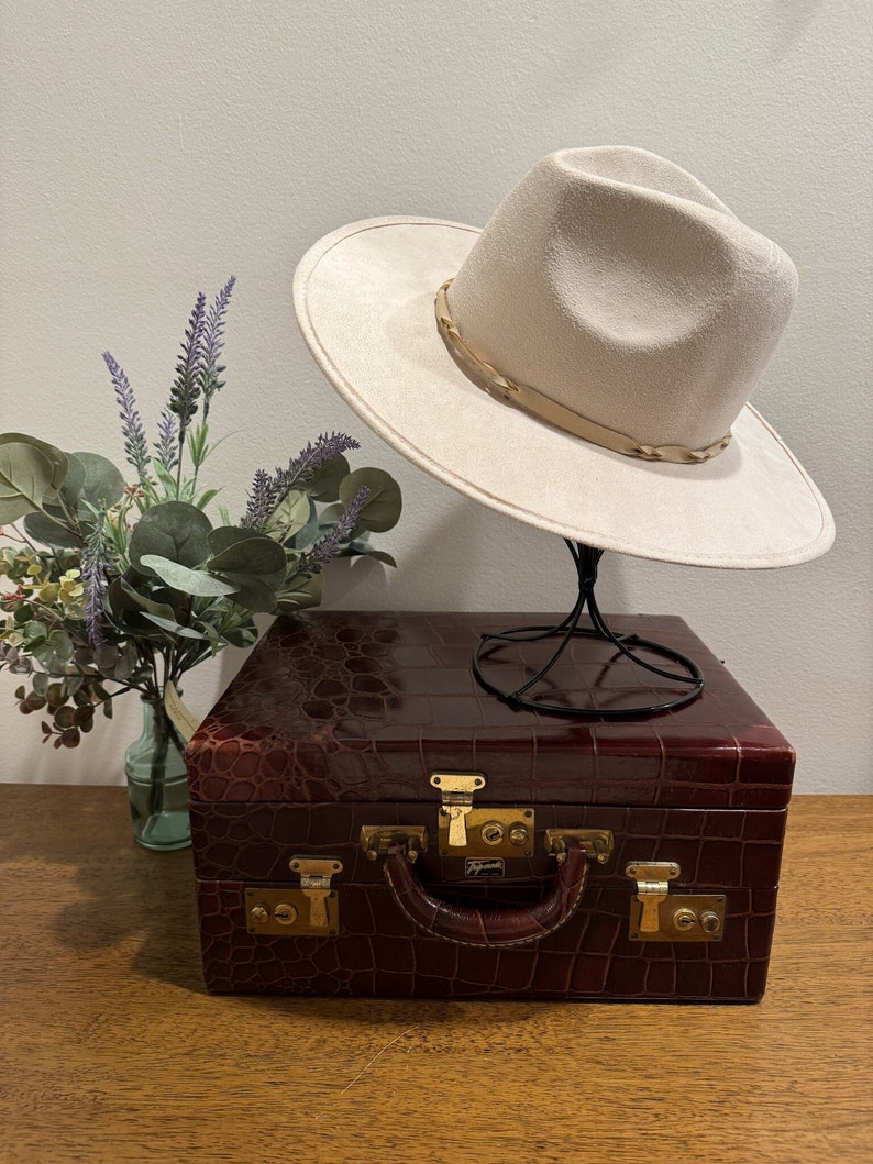 Beige Cowboy Hat With Braided Leather Band Classic Western Style for ...