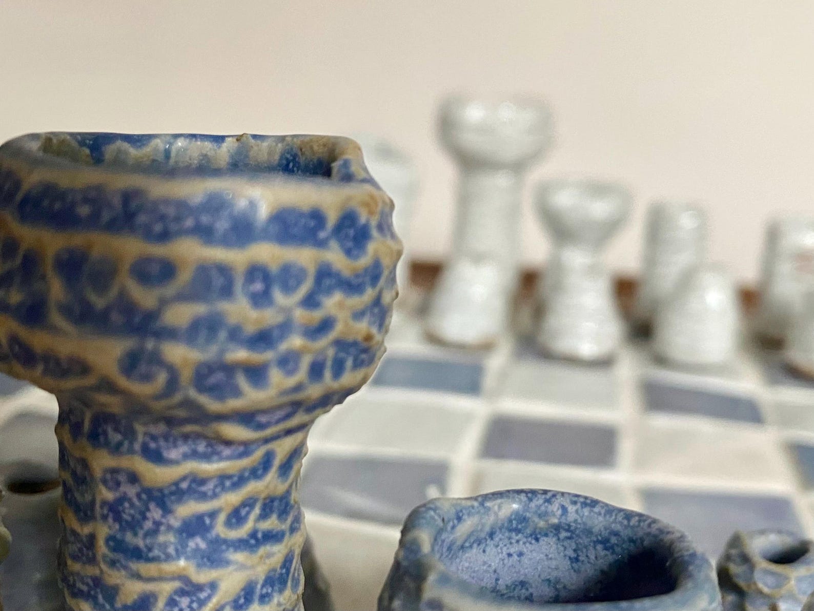 Artisan Vase Chess Set - Unique and Handmade - Gray/white - Etsy