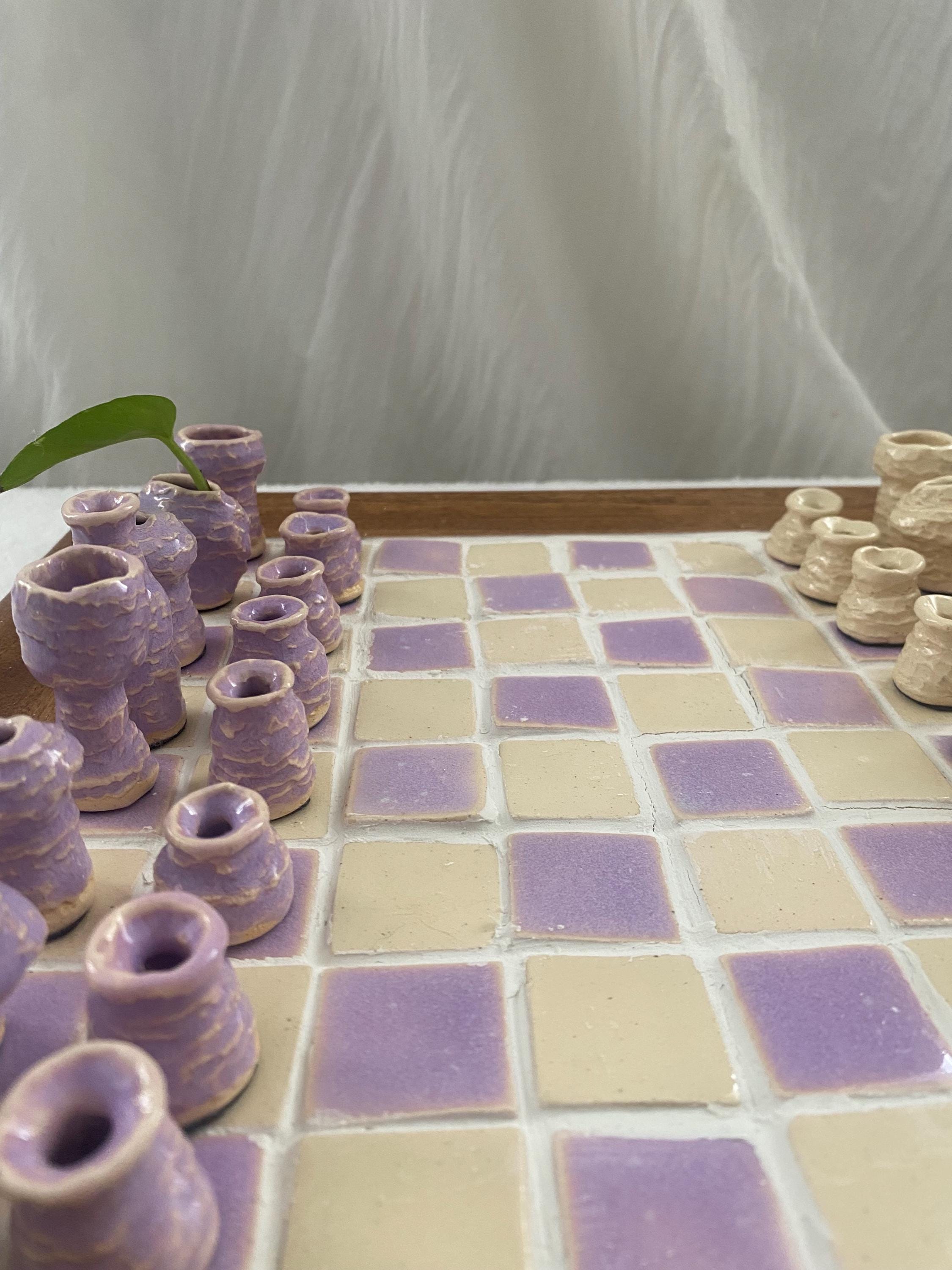 Artisan Vase Chess Set - Unique and Handmade - Gray/white - Etsy
