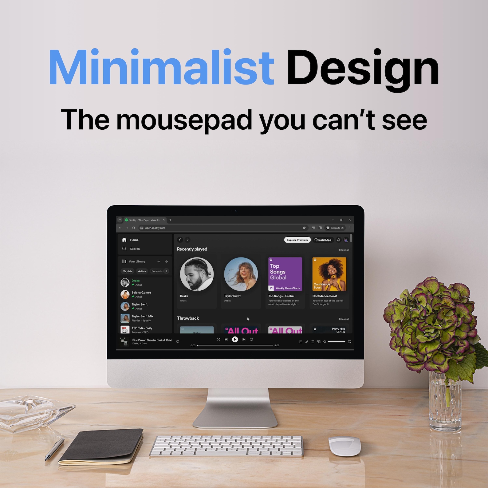 Mousepad for Apple Magic Mouse 2 - ZEROPAD - Minimalist Mouse Pad for ...