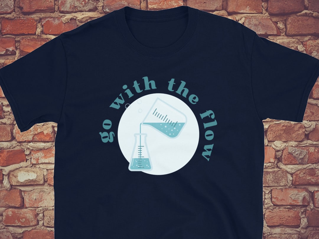 Go With the Flow Science Beaker Pun - Etsy