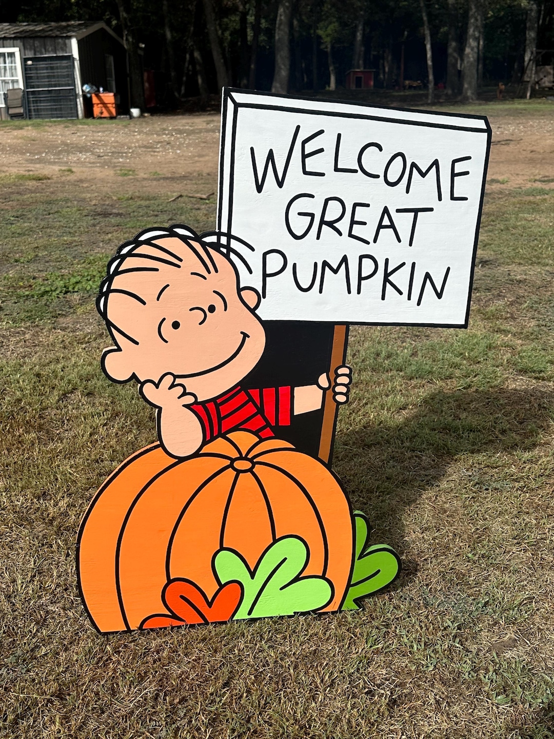 Welcome Great Pumpkin Linus Outdoor Halloween Decoration - Etsy