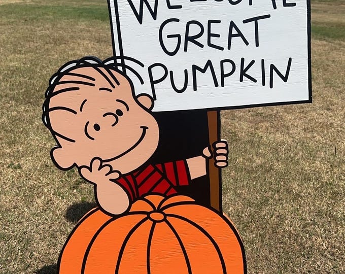 Welcome Great Pumpkin Linus Outdoor Halloween Decoration - Etsy