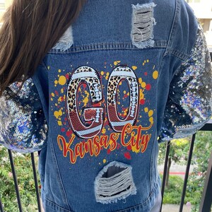 Kansas City. Bling Jacket. KC Chiefs. Denim Jacket. Game Day. Bling ...