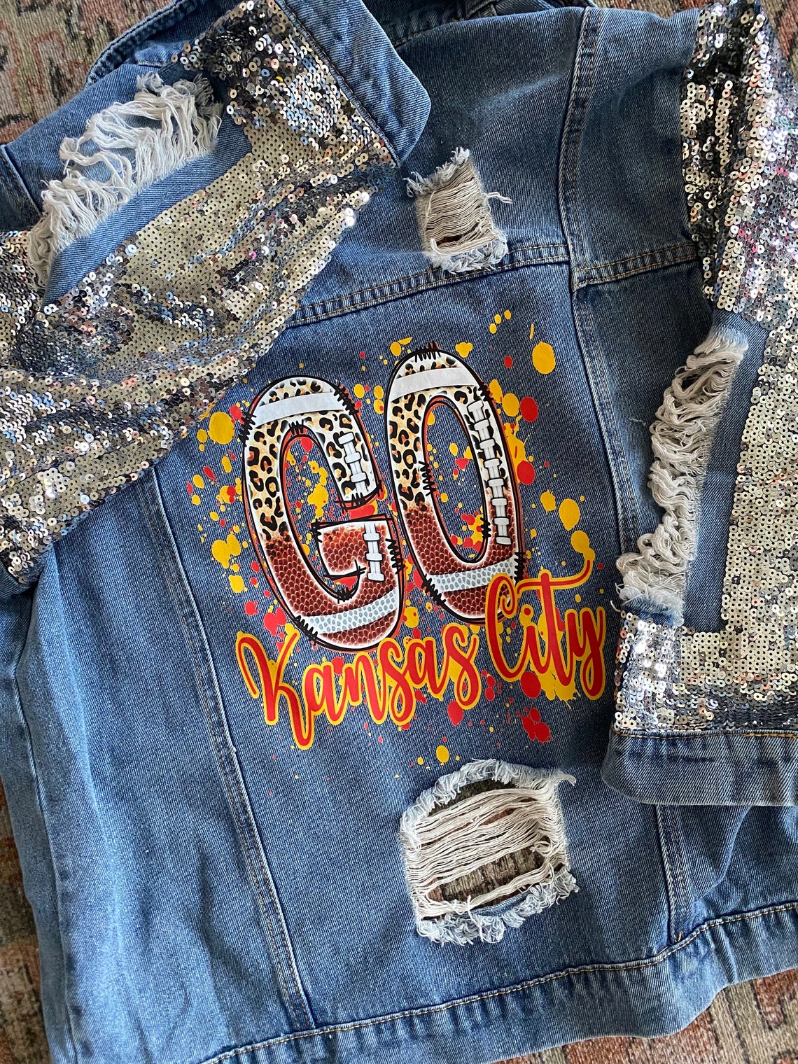 Kansas City. Bling Jacket. KC Chiefs. Denim Jacket. Game Day. Bling ...