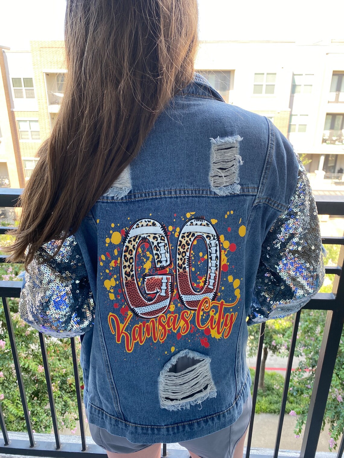 Kansas City. Bling Jacket. KC Chiefs. Denim Jacket. Game Day. Bling ...