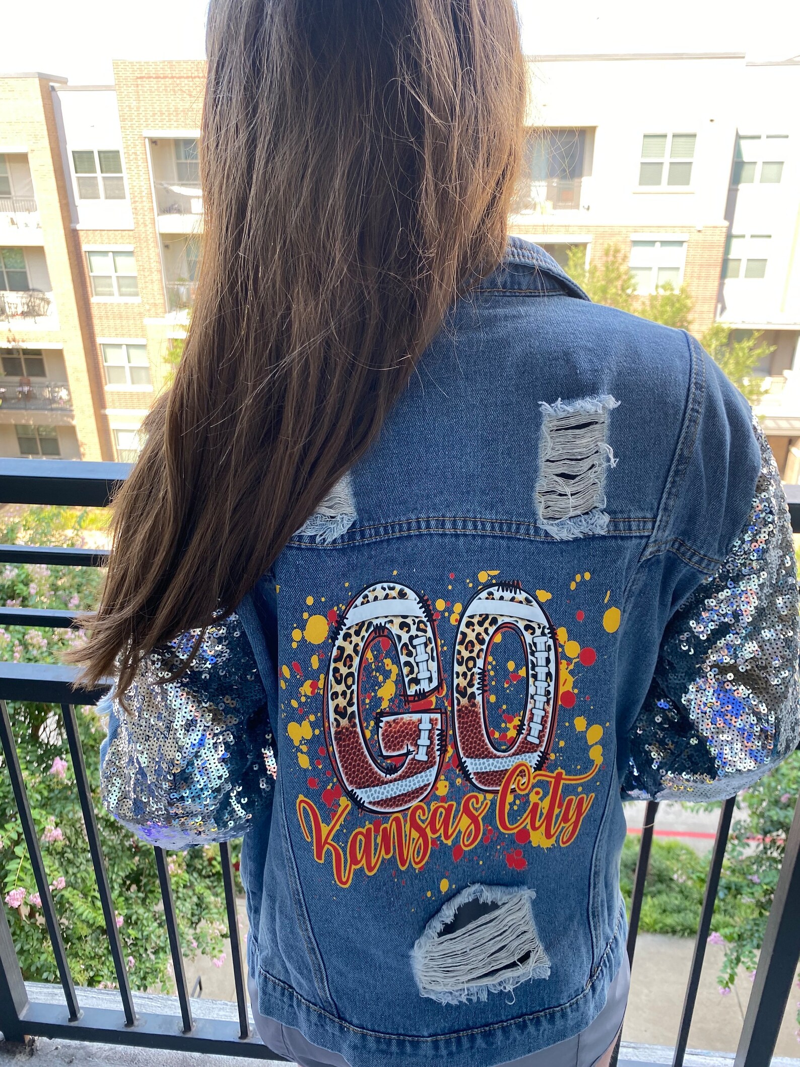 Kansas City. Bling Jacket. KC Chiefs. Denim Jacket. Game Day. Bling ...