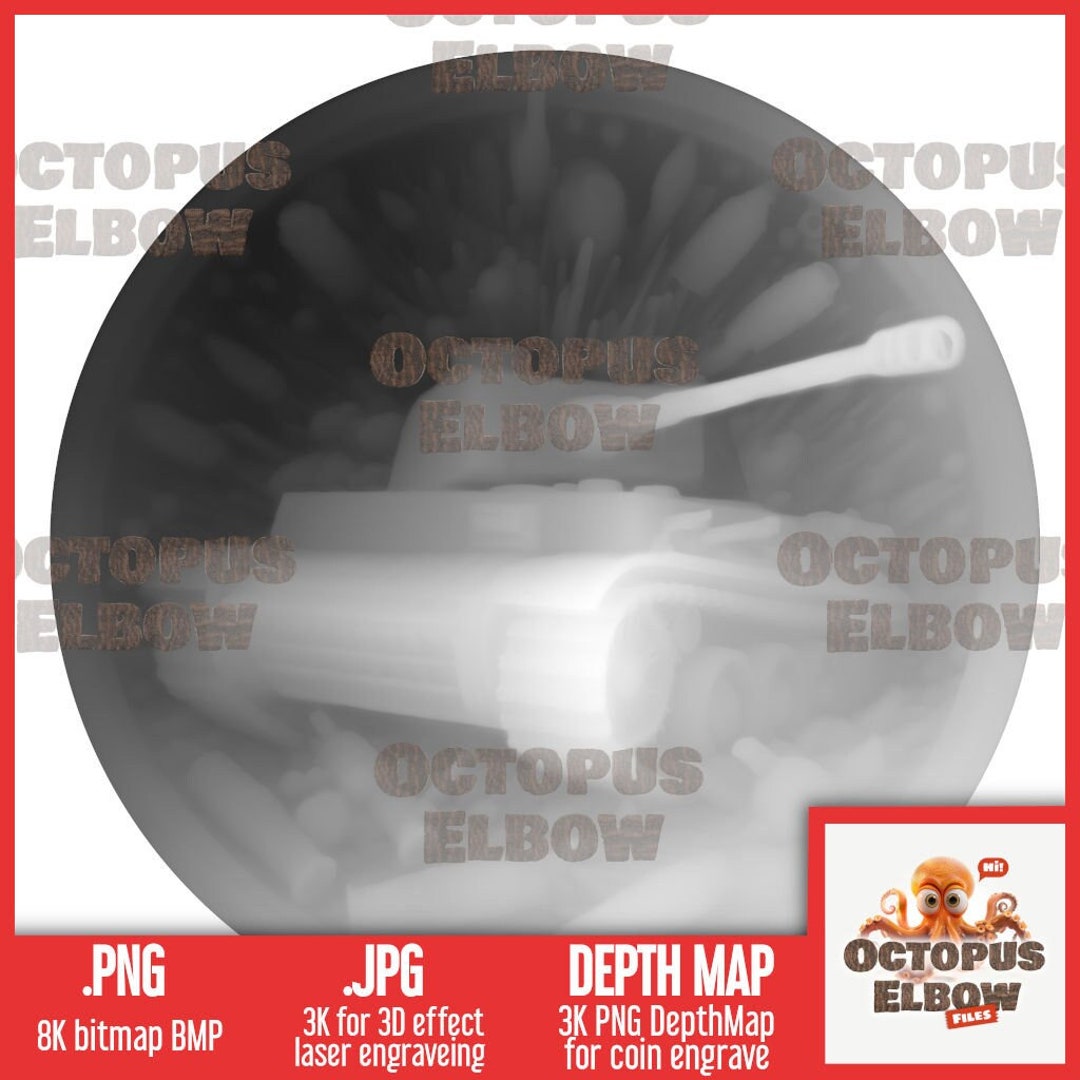 Military Tank 2 - Laser Burn 3D, 8K File for Engrave, Depth Map for ...