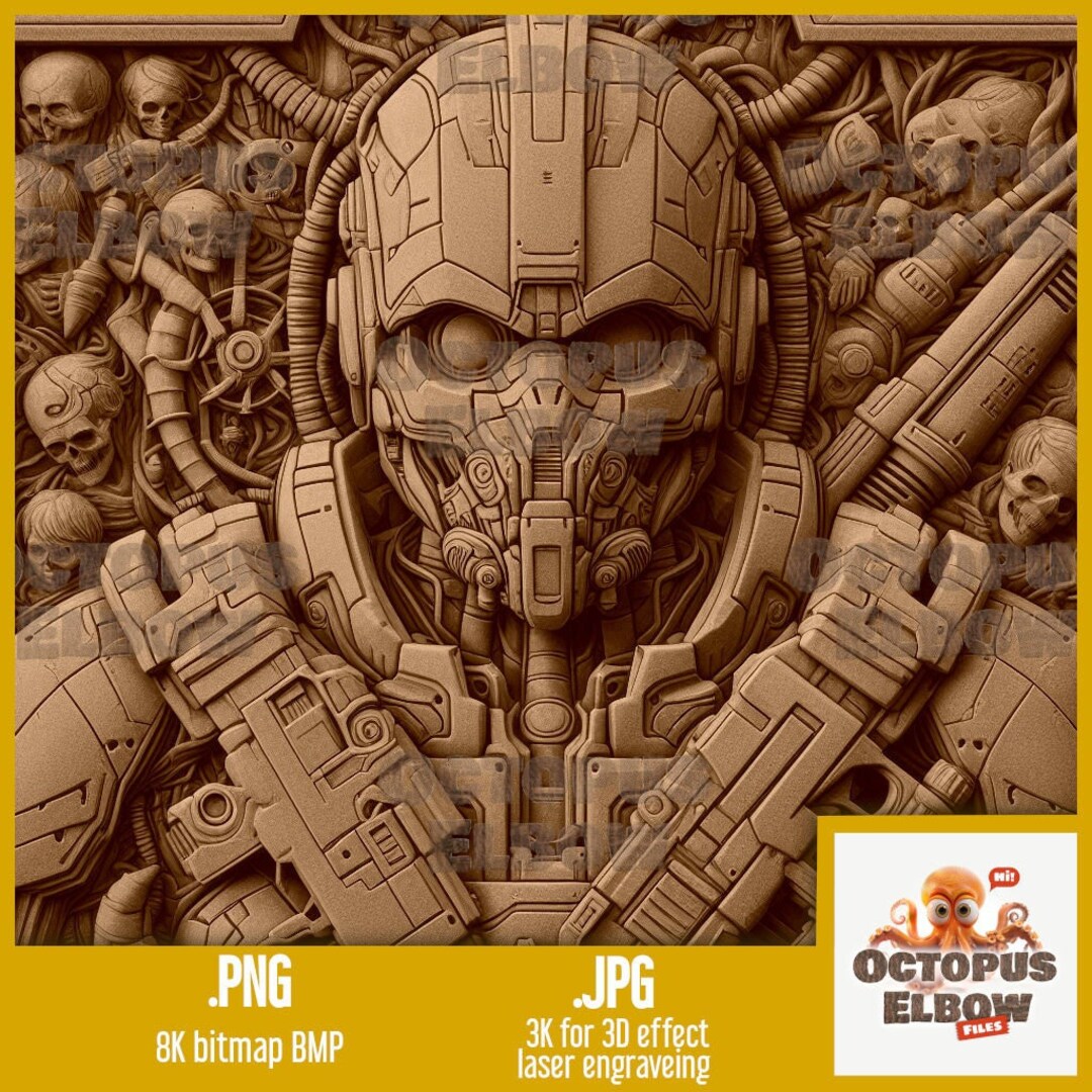 Robot Fighter - Laser Burn 3D, High Quality Files, Engraving With 3D ...