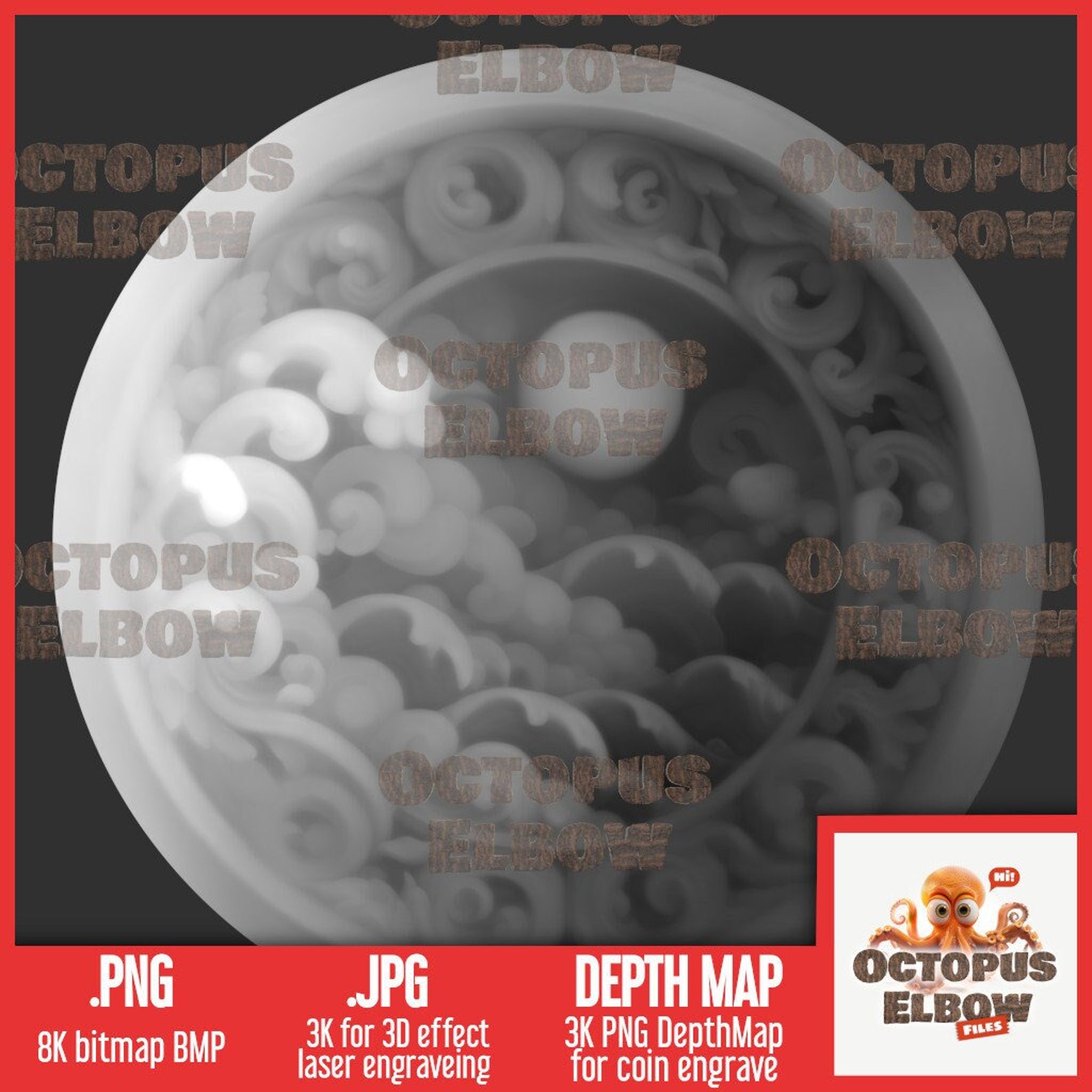 Waves - Laser Burn 3D, 8K File for Engrave, Depth Map for Fiber or CNC ...