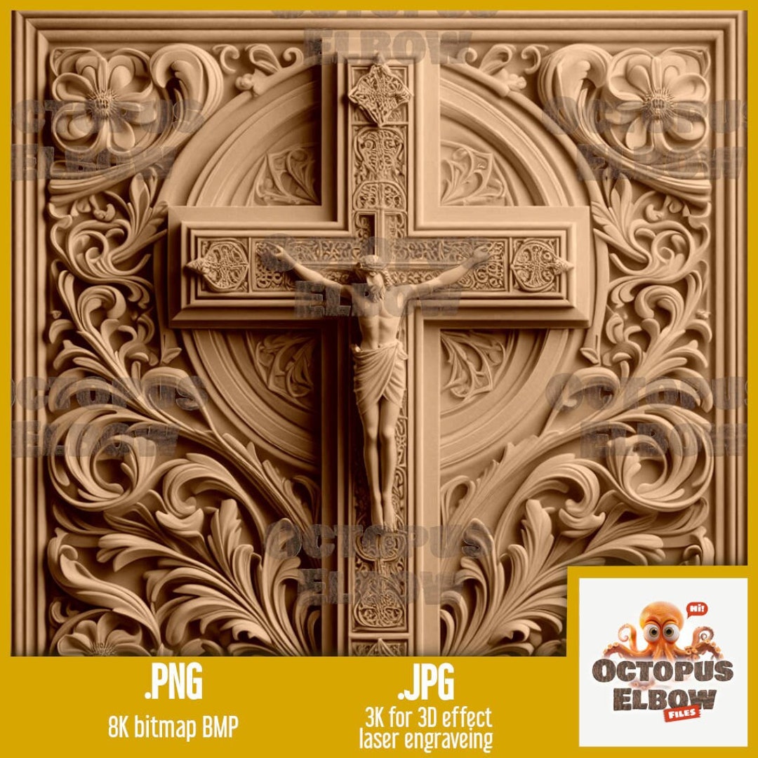 Ornate Cross 3 - Laser Burn 3D, High Quality Files, Engraving With 3D ...