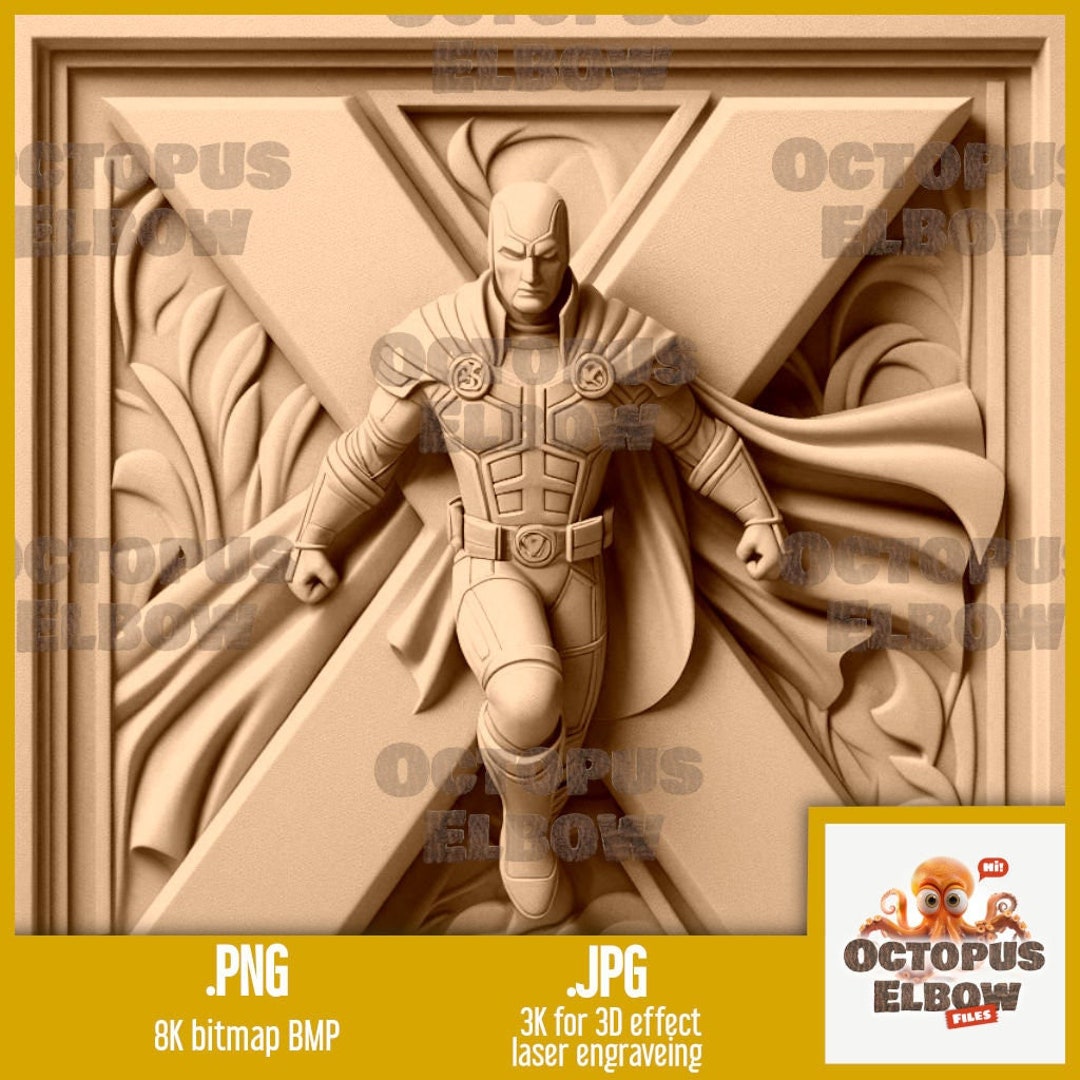 Superhero X - Laser Burn 3D, High Quality Files, Engraving With 3D ...