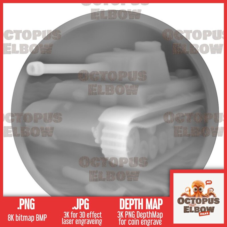 Military Tank 1 - Laser Burn 3D, 8K File for Engrave, Depth Map for ...
