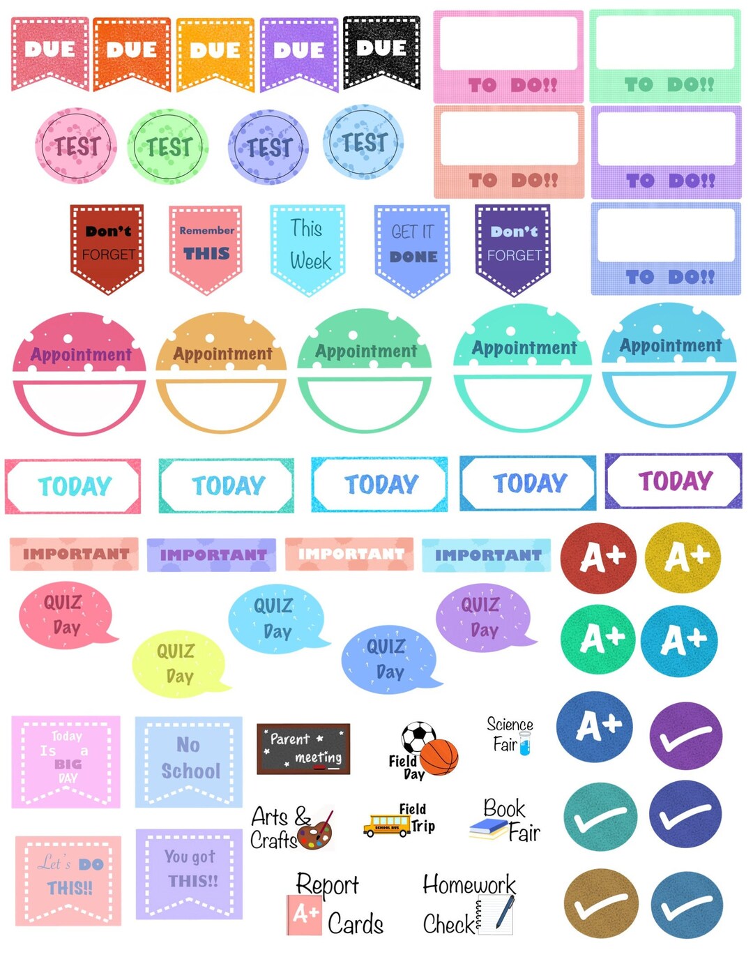 Homeschool Stickers Digital Downloads - Etsy