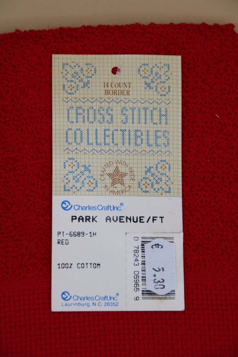 Charles Craft Cross Stitch Cotton Fingertip Towel 14 Stitch Aida Edge ...