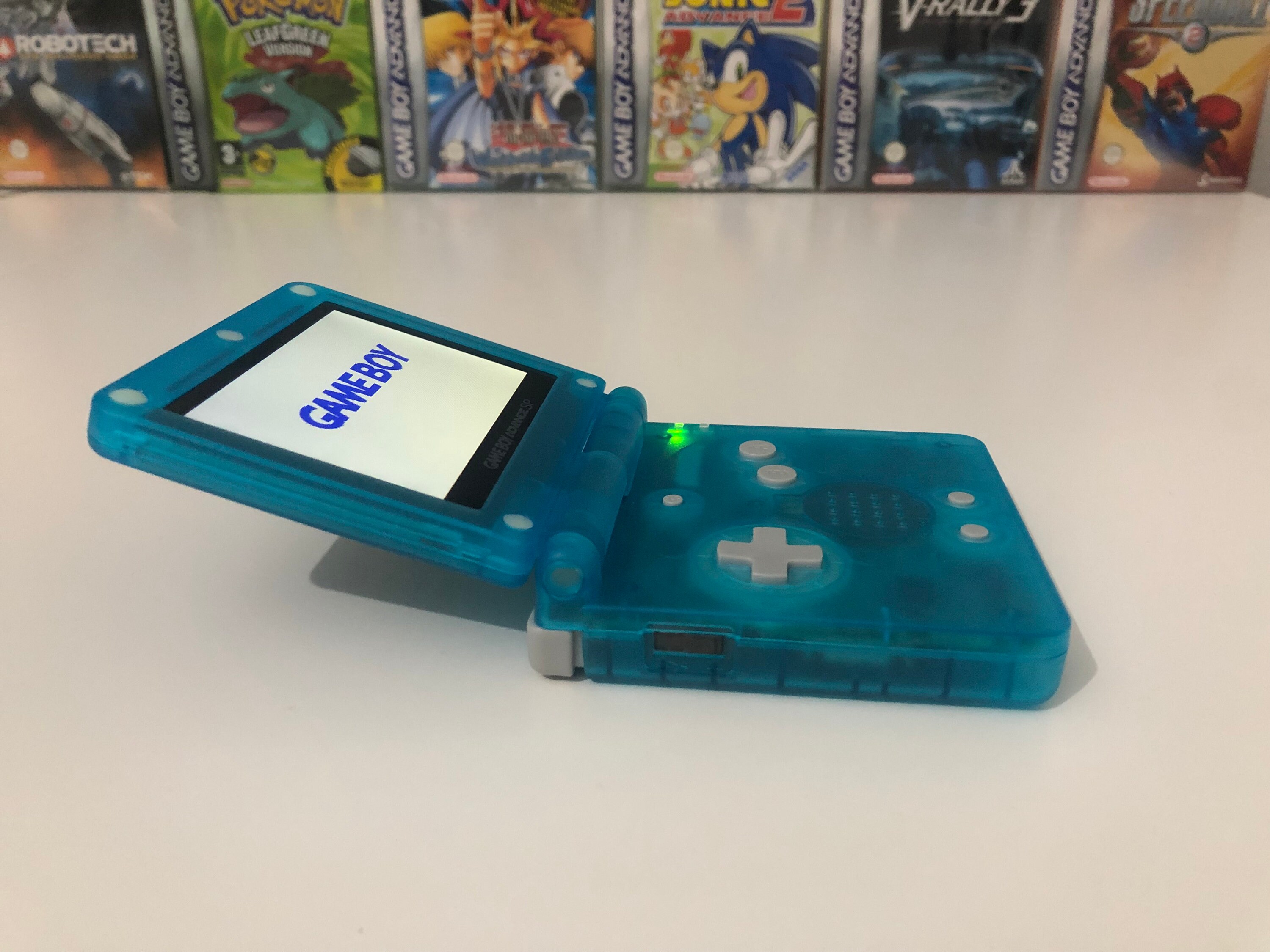 Nintendo Gameboy Advance SP With Backlit IPS V2 Screen Mod Custom Clear ...