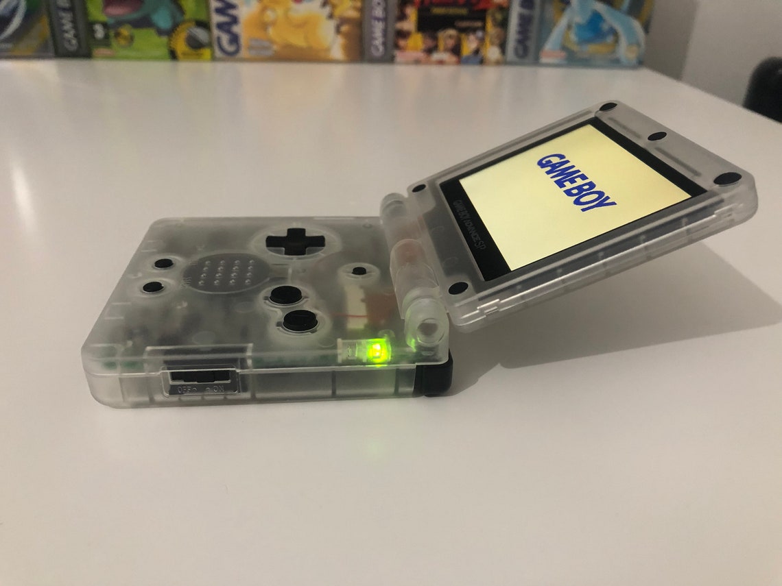 Nintendo Gameboy Advance SP With Backlit IPS V2 Screen Mod Custom Clear ...