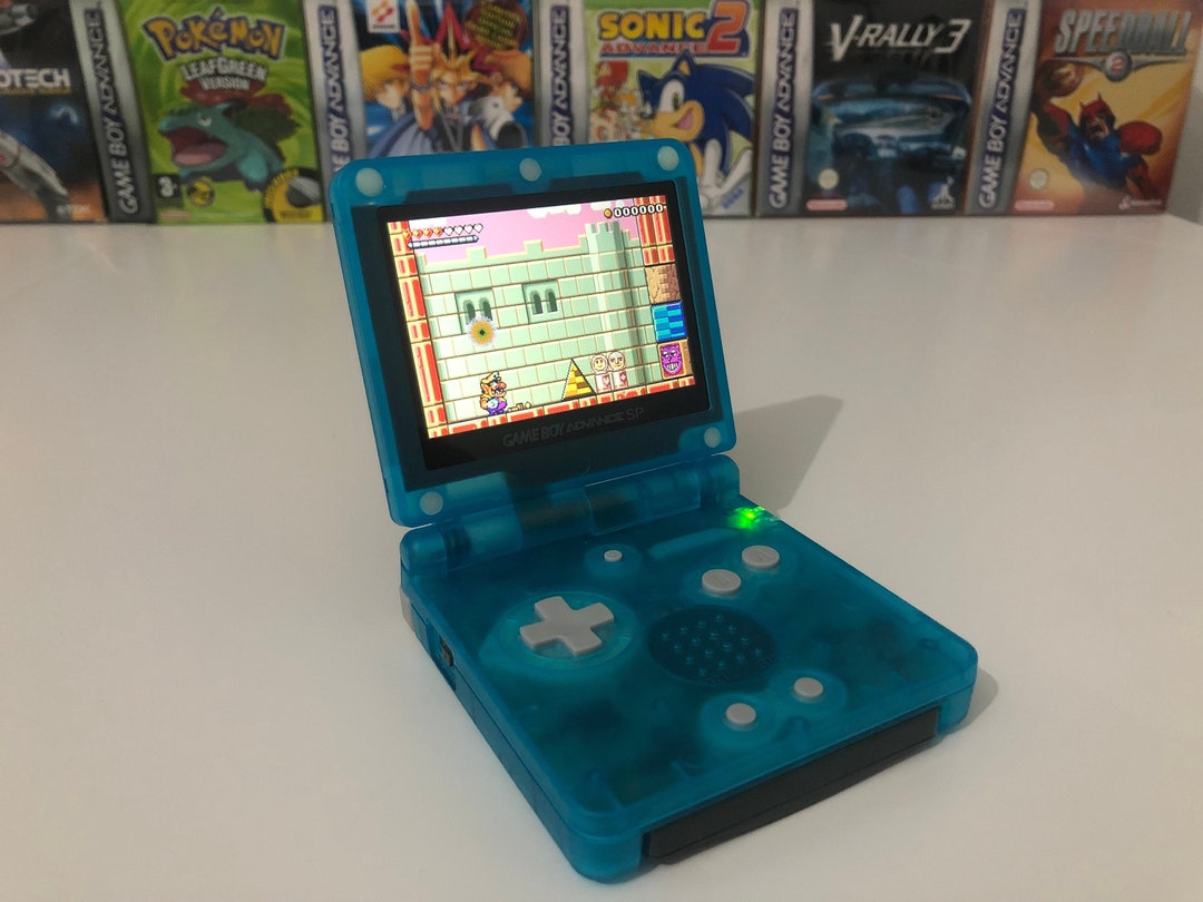 Nintendo Gameboy Advance SP With Backlit IPS V2 Screen Mod Custom Clear ...
