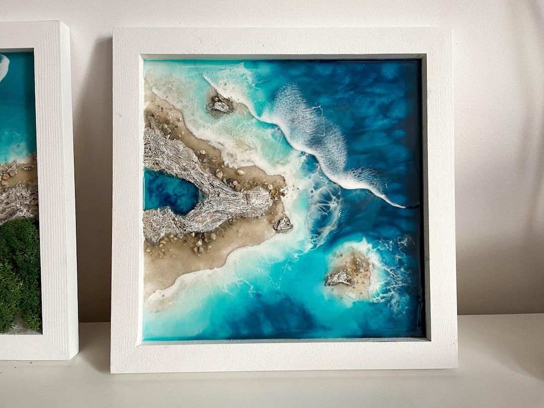 Seascape,ocean Resin Wall Art,coastal Home Decor, Beach Wall Resin Art ...