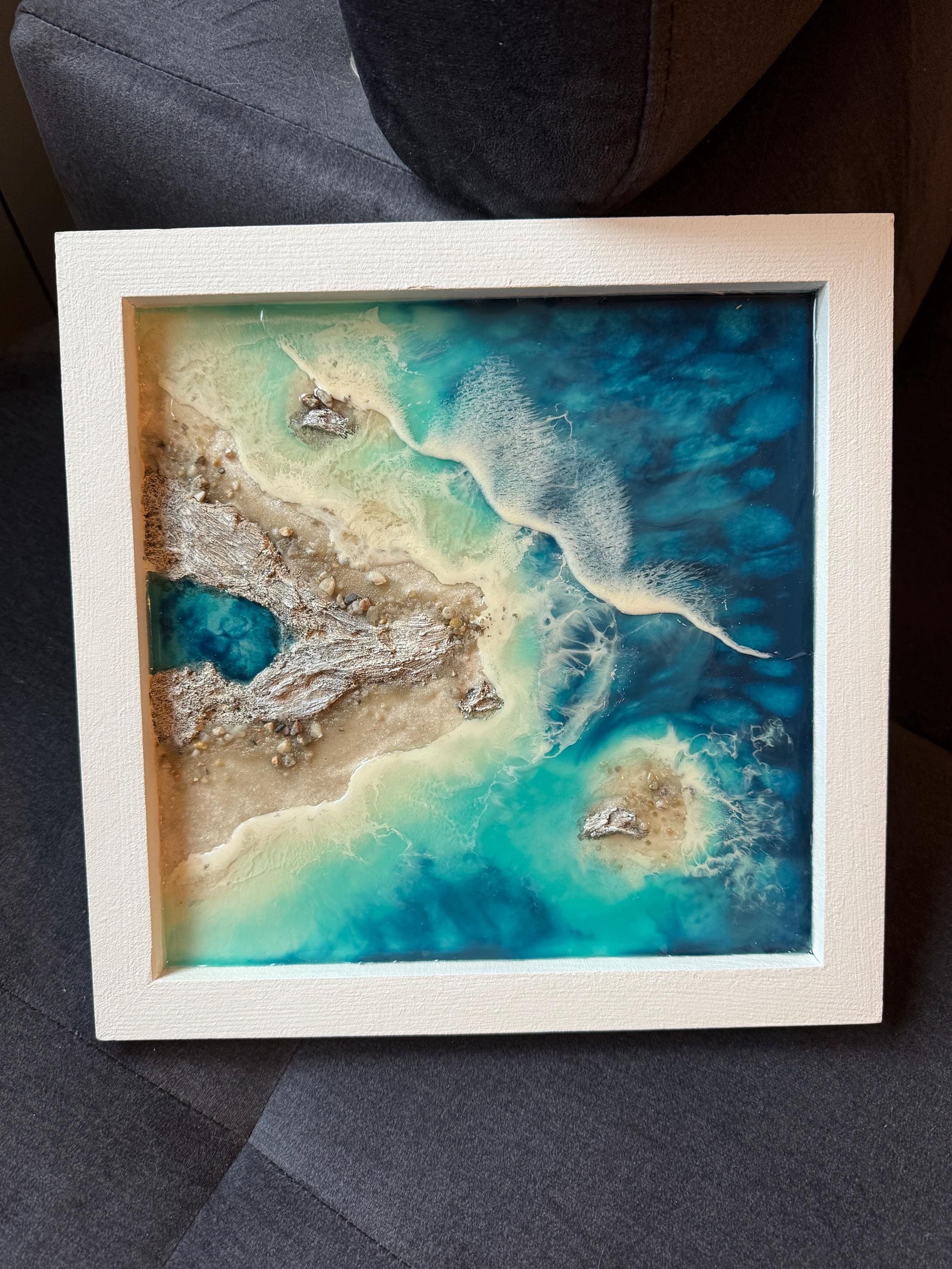 Seascape,ocean Resin Wall Art,coastal Home Decor, Beach Wall Resin Art ...