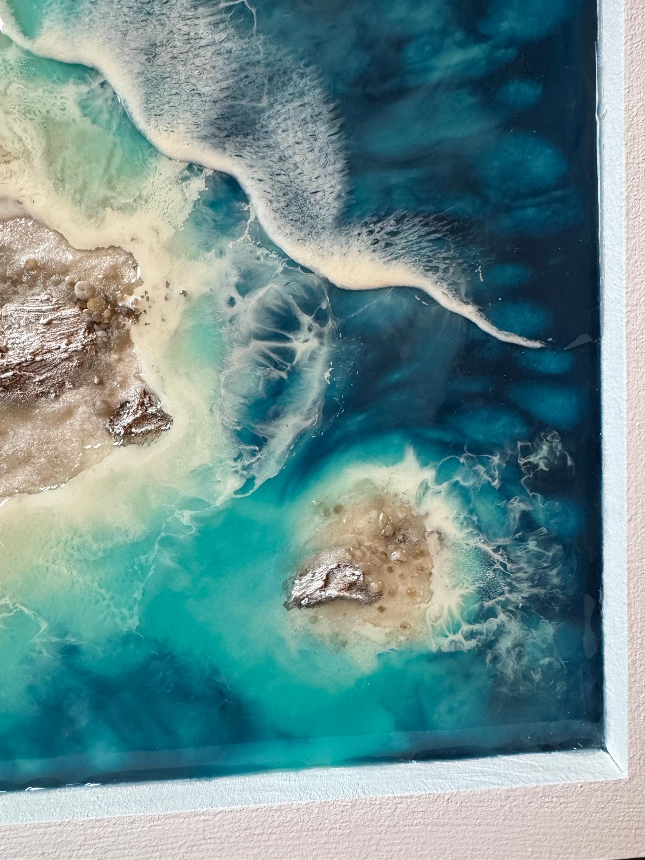 Seascape,ocean Resin Wall Art,coastal Home Decor, Beach Wall Resin Art ...