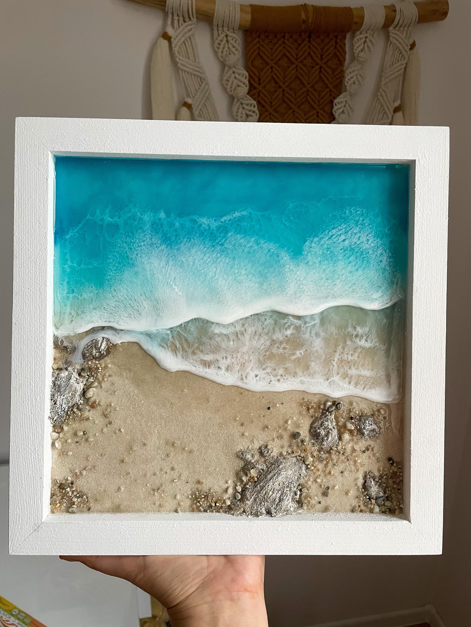 Seascape,ocean Resin Wall Art,coastal Home Decor, Beach Wall Resin Art ...