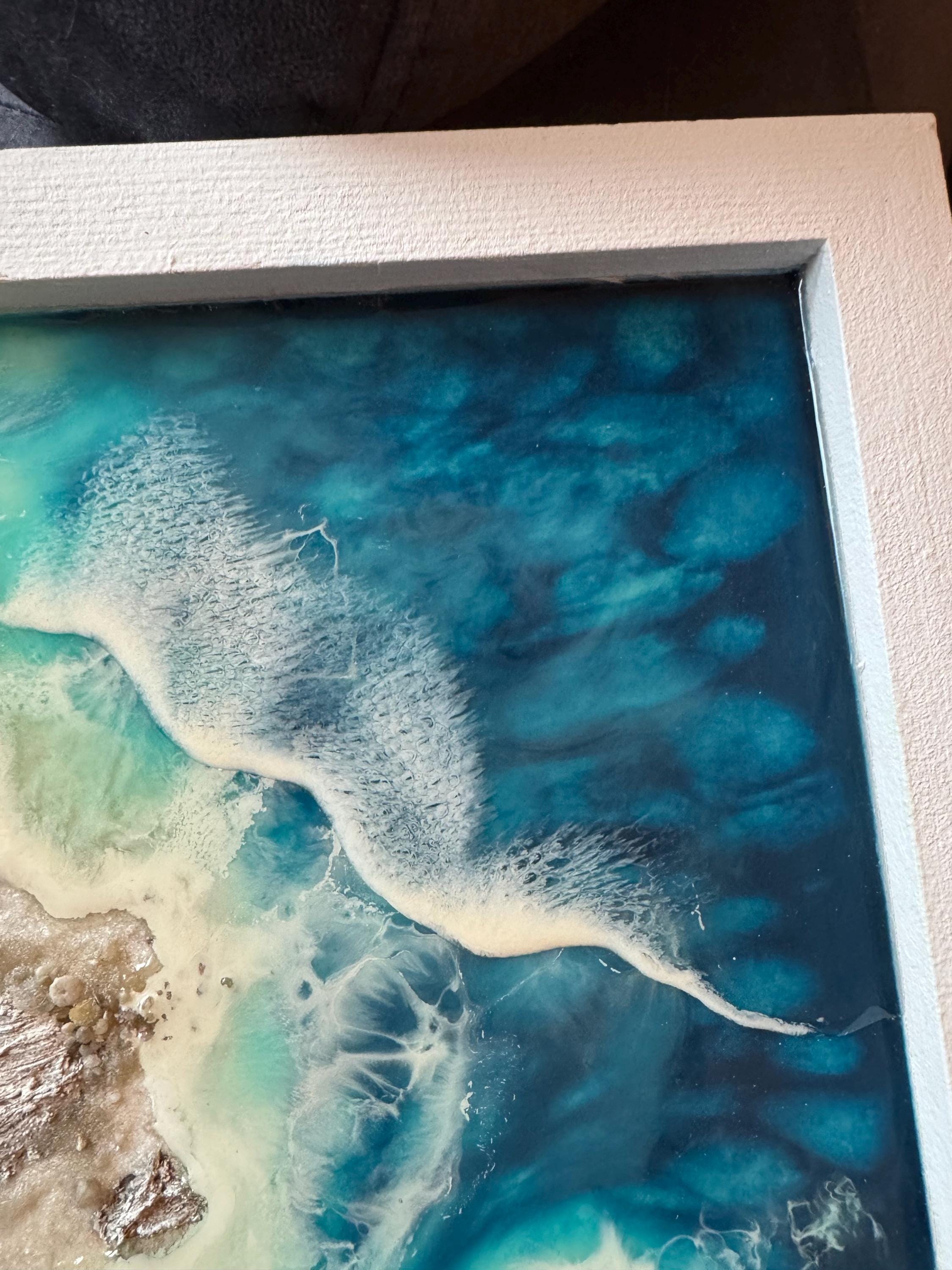 Seascape,ocean Resin Wall Art,coastal Home Decor, Beach Wall Resin Art ...