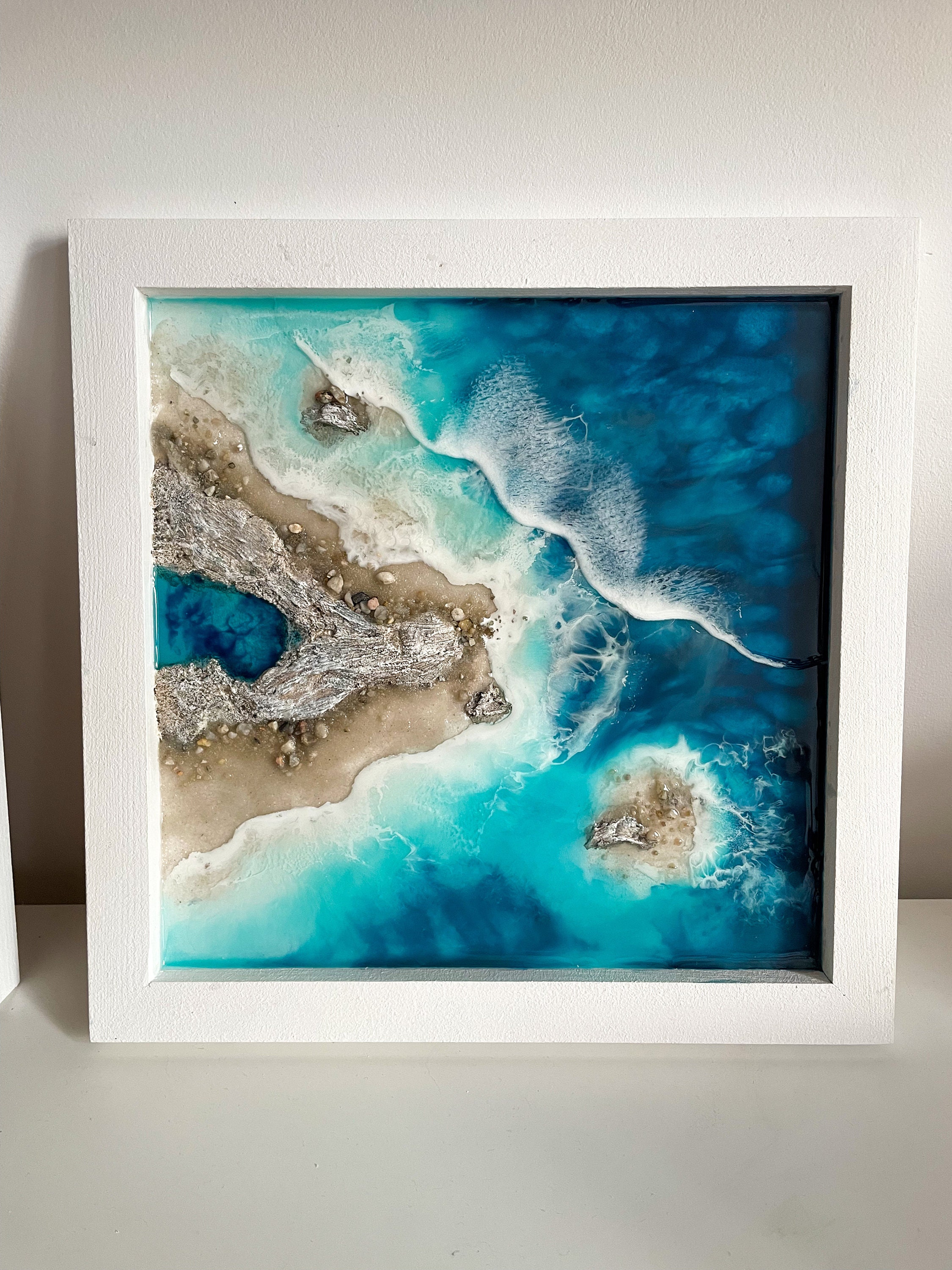 Seascape,ocean Resin Wall Art,coastal Home Decor, Beach Wall Resin Art ...