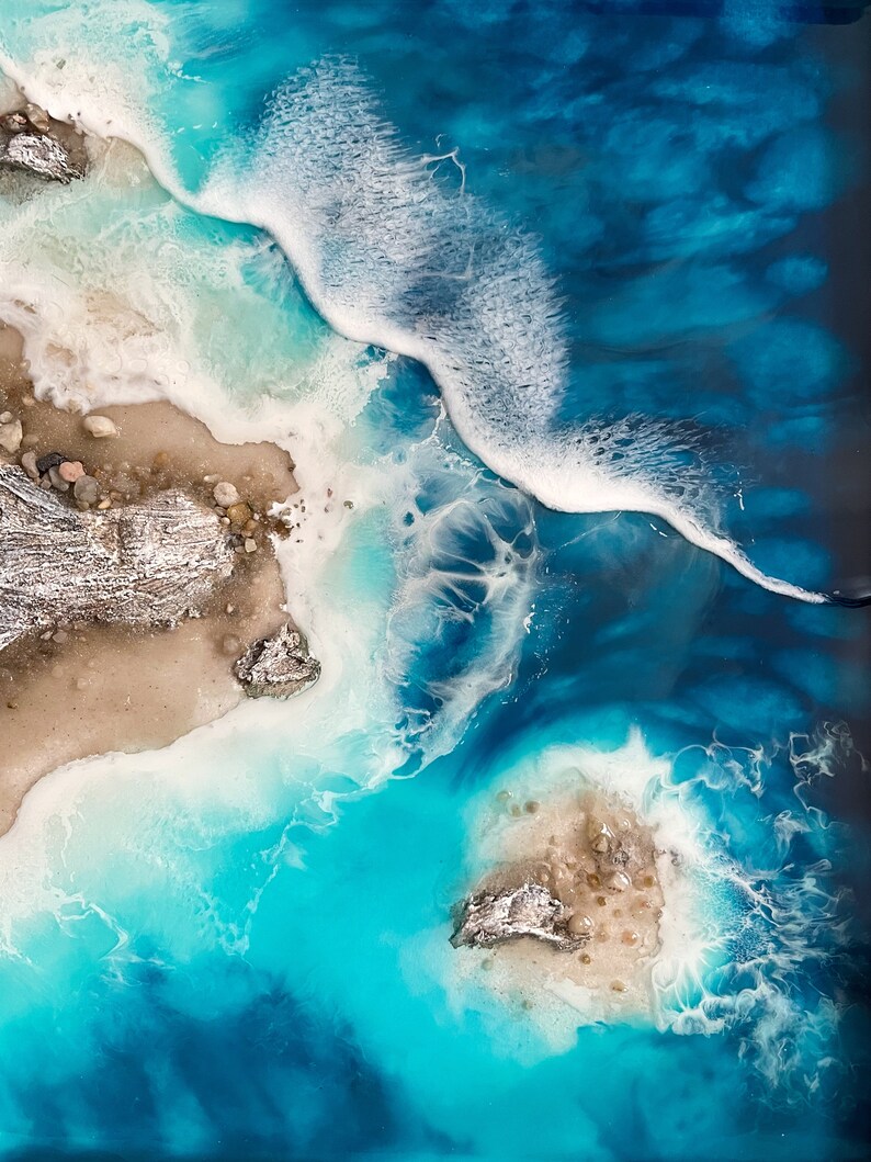 Seascape,ocean Resin Wall Art,coastal Home Decor, Beach Wall Resin Art ...