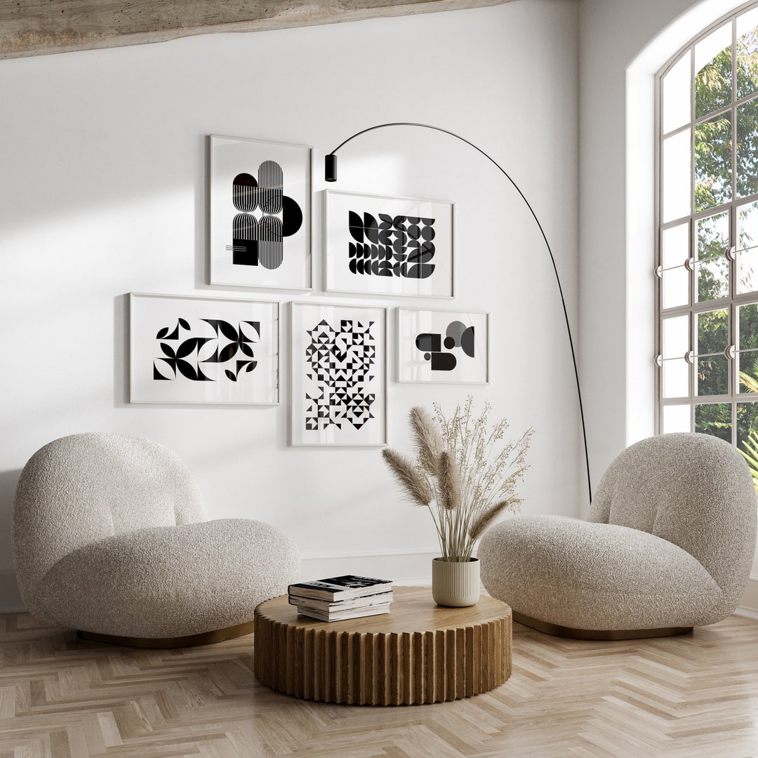 Printable Modern Abstract Print Set of 5, Neutral Abstract Art ...