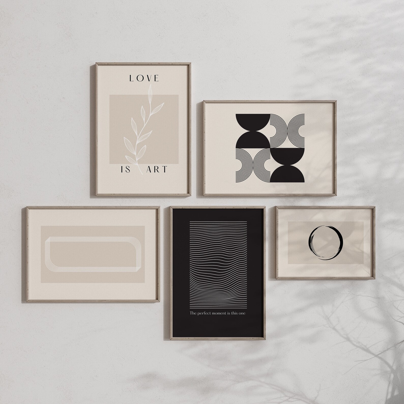 Printable Modern Abstract Print Set of 5, Neutral Abstract Art ...