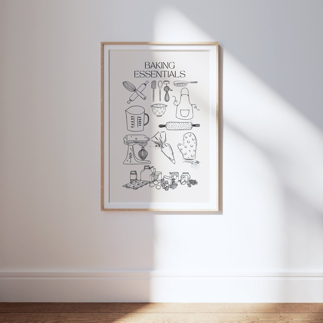Baking Essentials Poster, Neutral Abstract Art, Printable Art, Gallery ...