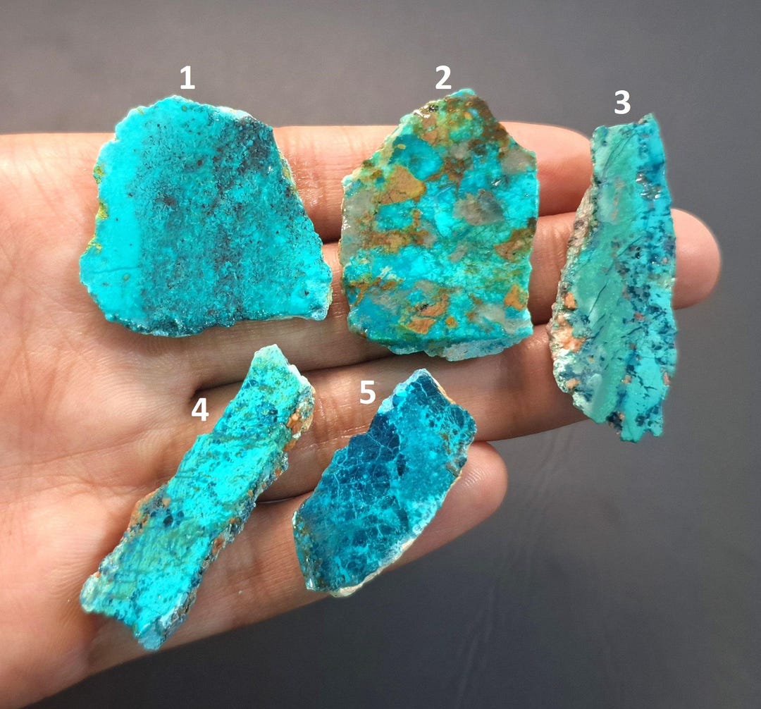 Natural Chrysocolla Slab Gemstone, Unpolished Chrysocolla Raw ...