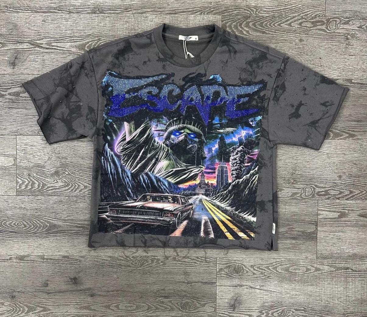 Grey Men Crop Top|men Oversize Tshirt|urban Style| Bling Graphic Tee ...