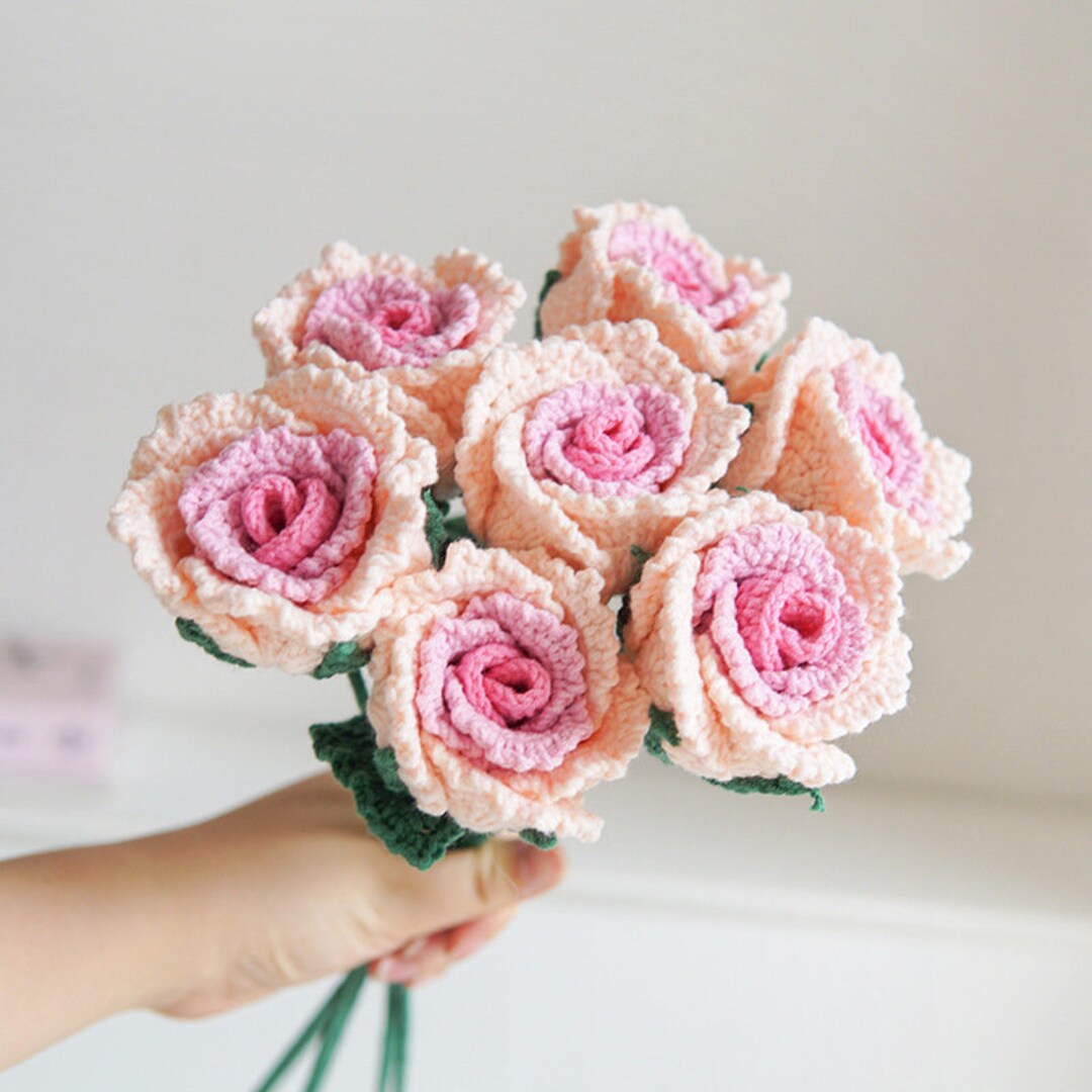 Roselle Rose, Crochet Flowers, Crochet Roses, Blush Pink Rose ...