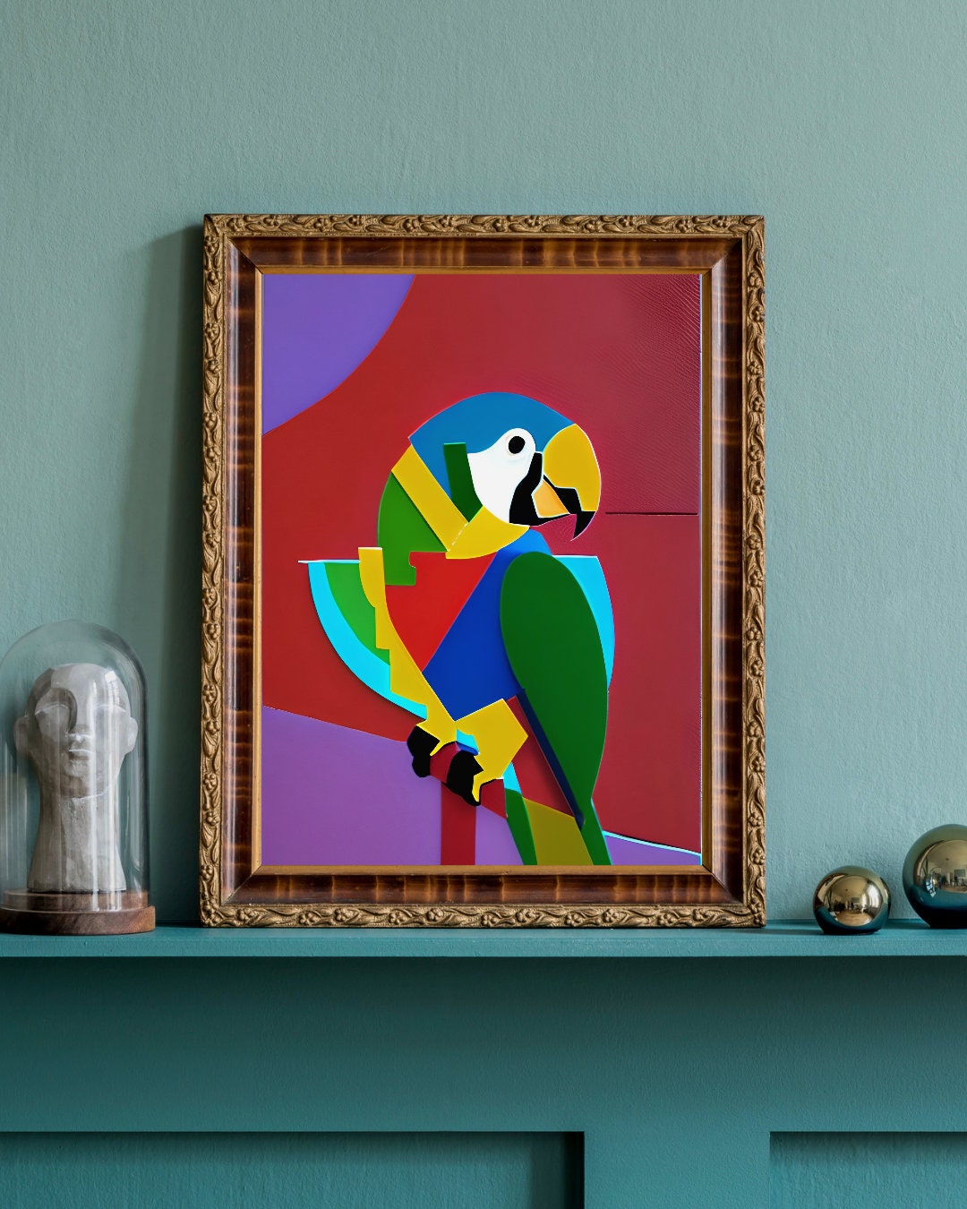 Abstract Parrot Picasso Cubism Modern Colorful Premium Matte - Etsy