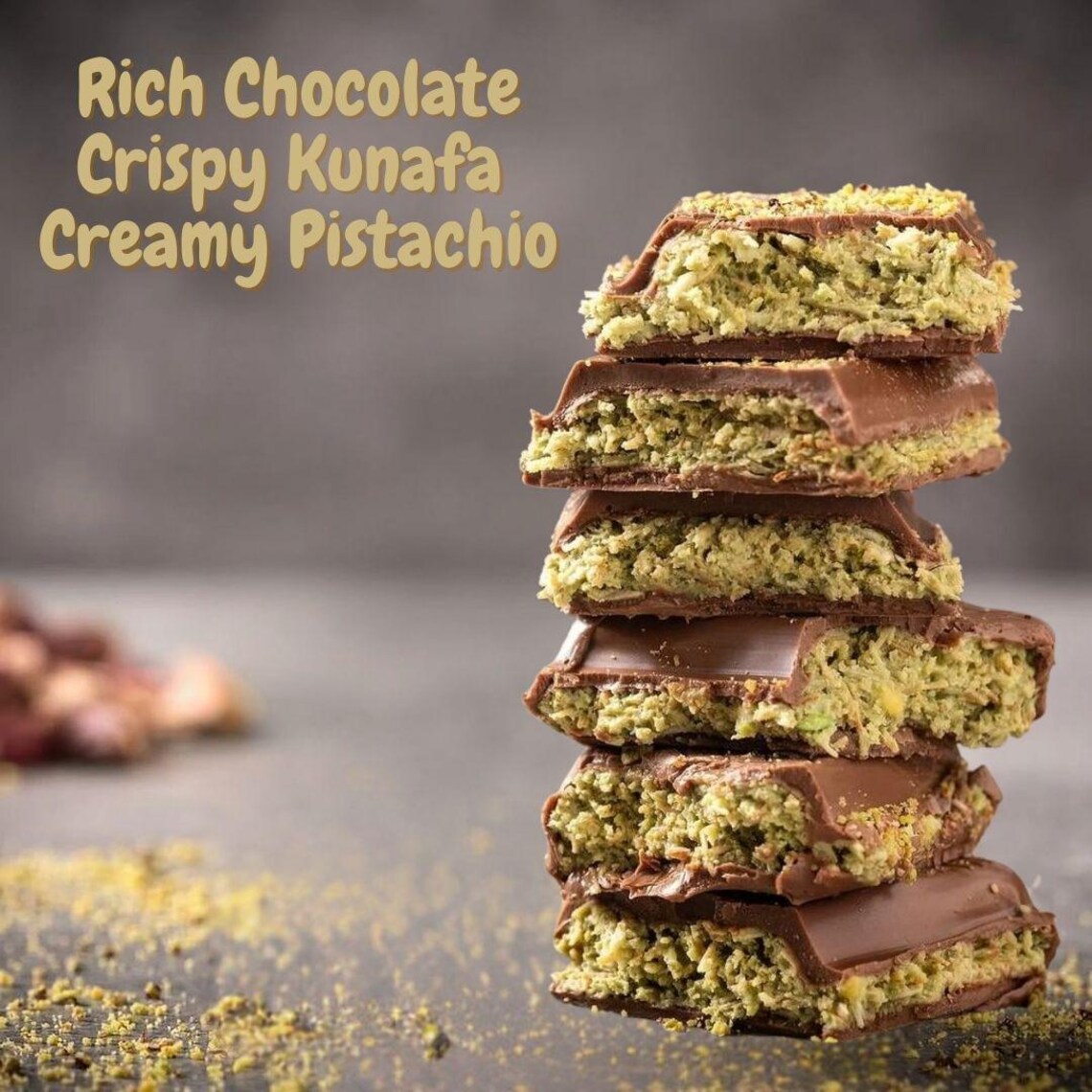 Dubai Kunafa Chocolate Bar 200GMS by Feras Sweets | Chocolate, Creamy ...