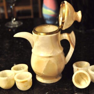 Onyx Marble Tea Pot Server Set - Etsy