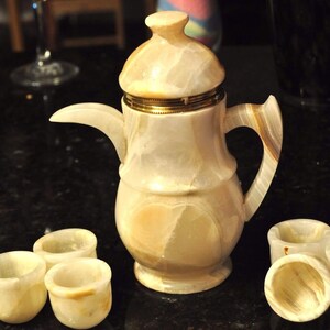 Onyx Marble Tea Pot Server Set - Etsy