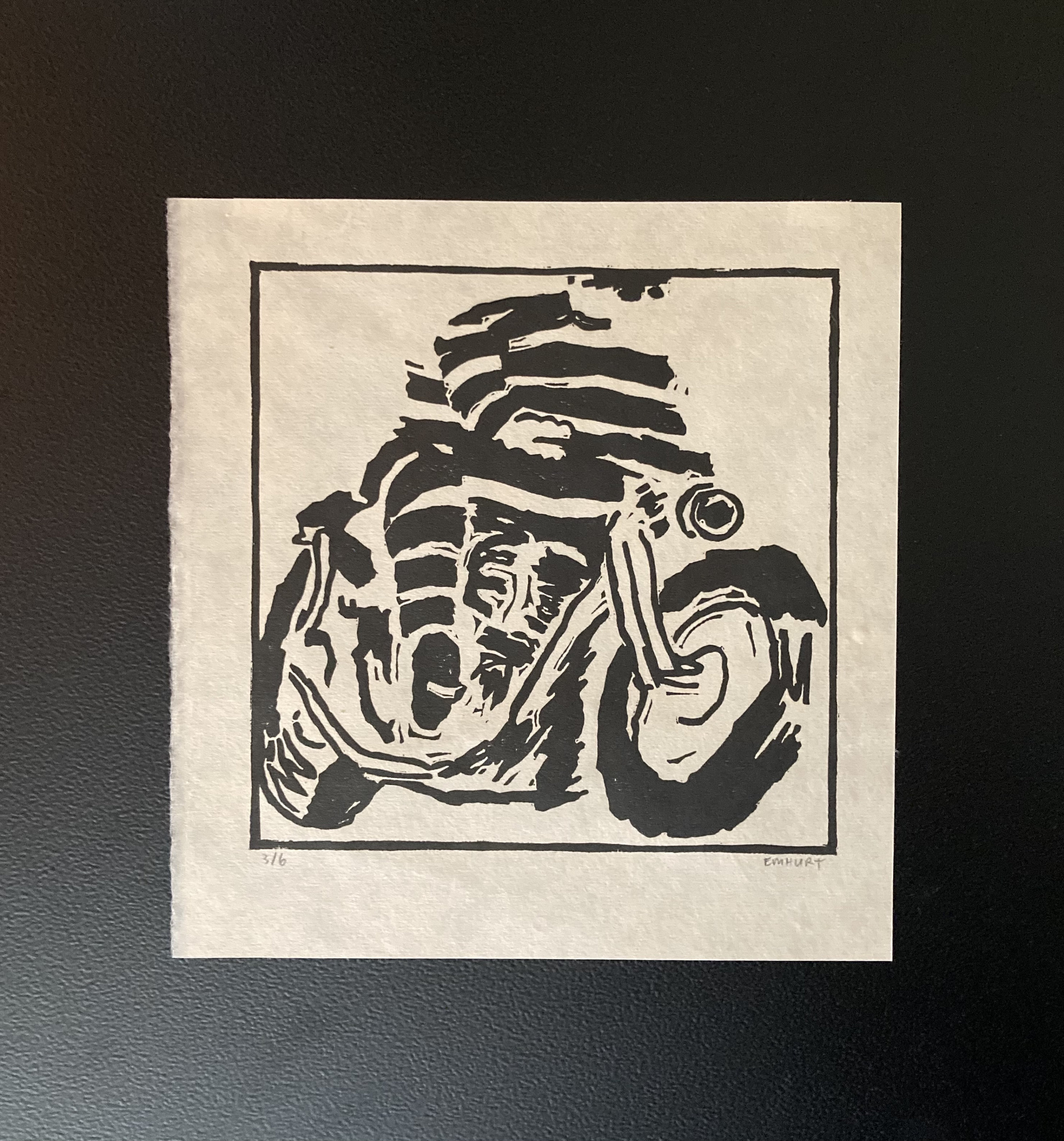 Fatboy Linocut Print. Motorcycle Inspired. Hand-carved, Hand-printed ...