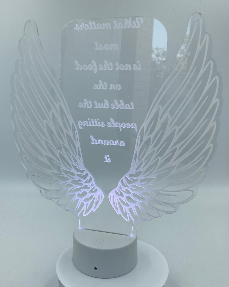 Stylish Personalized Angel Wing LED Light Stand | Unique Table & Home ...