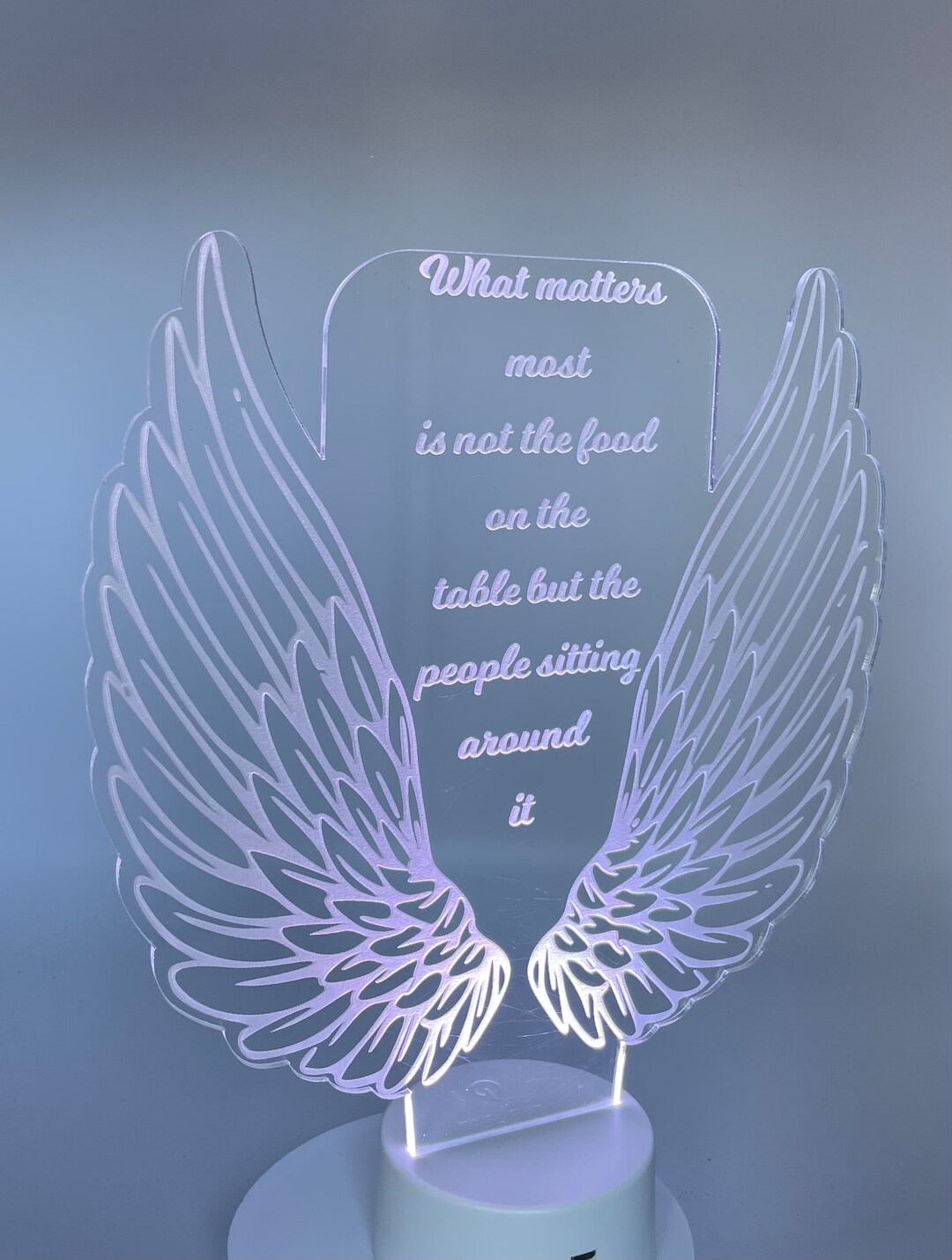 Stylish Personalized Angel Wing LED Light Stand | Unique Table & Home ...
