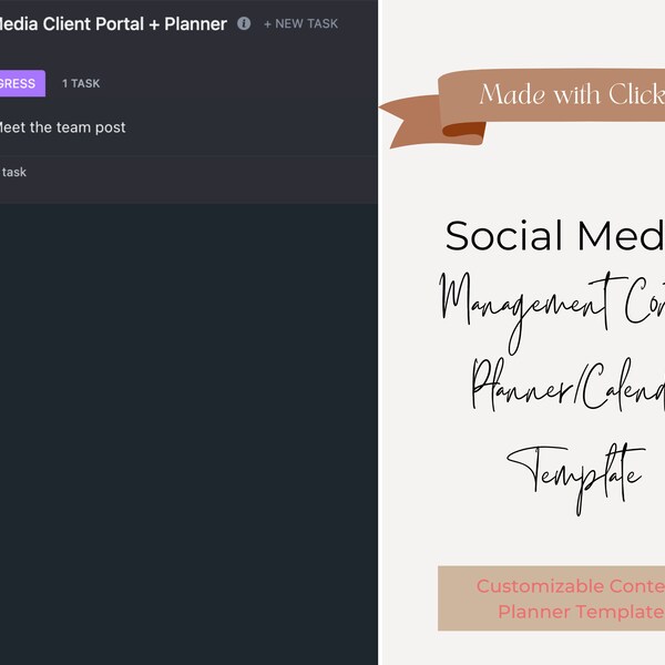 Clickup Social Media Template Etsy Israel