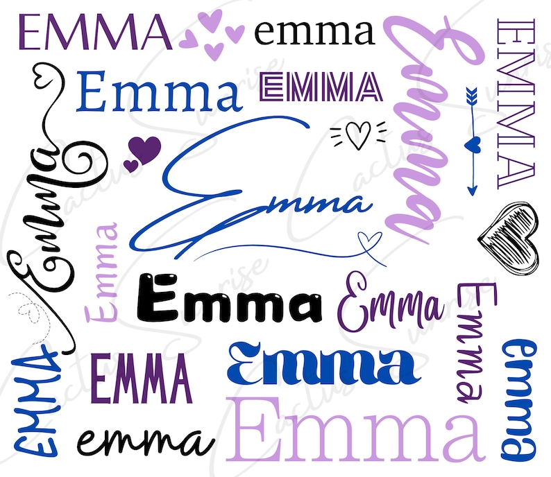 Custom Name Collage Blanket PNG - Etsy