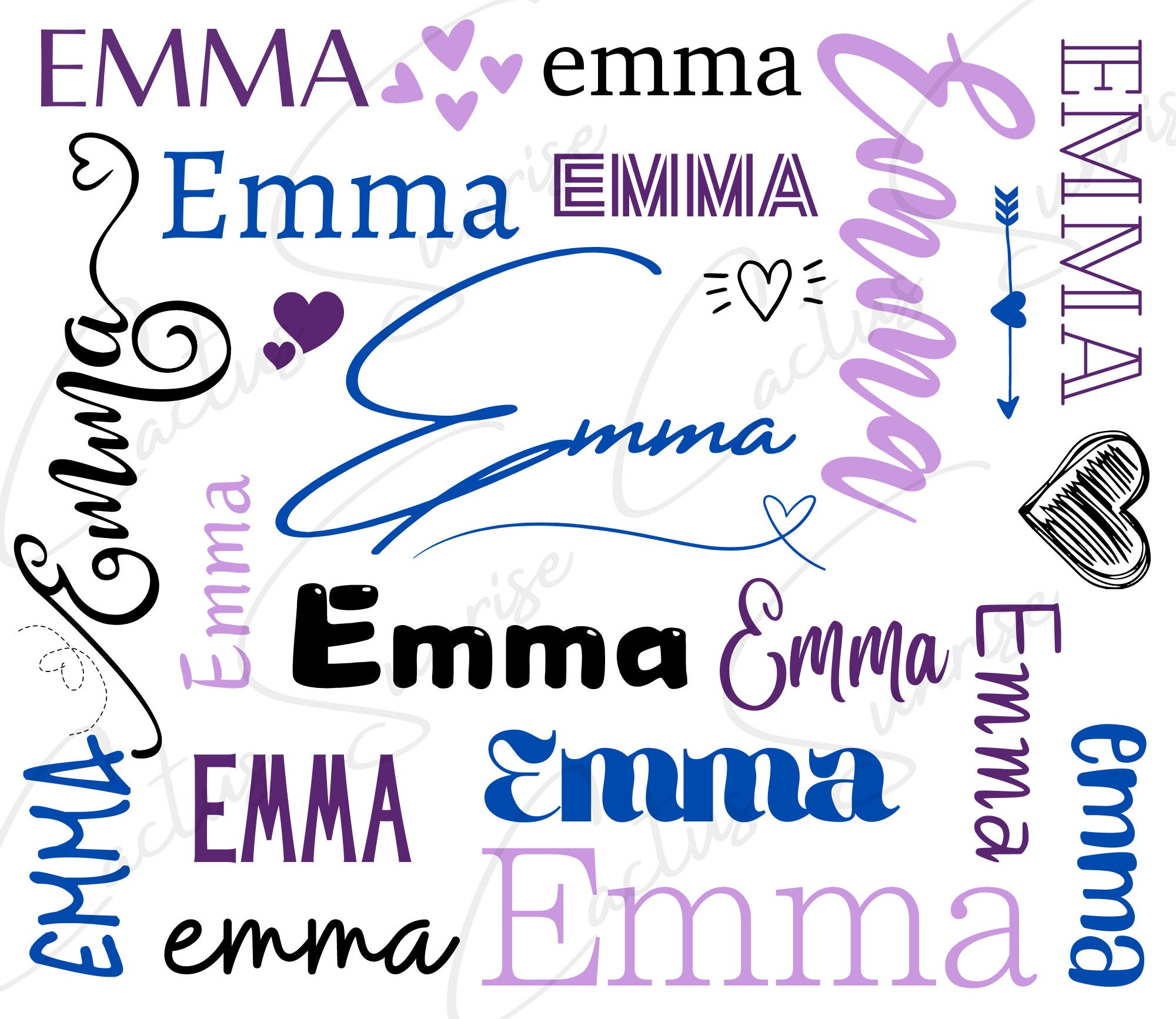 Custom Name Collage Blanket PNG - Etsy