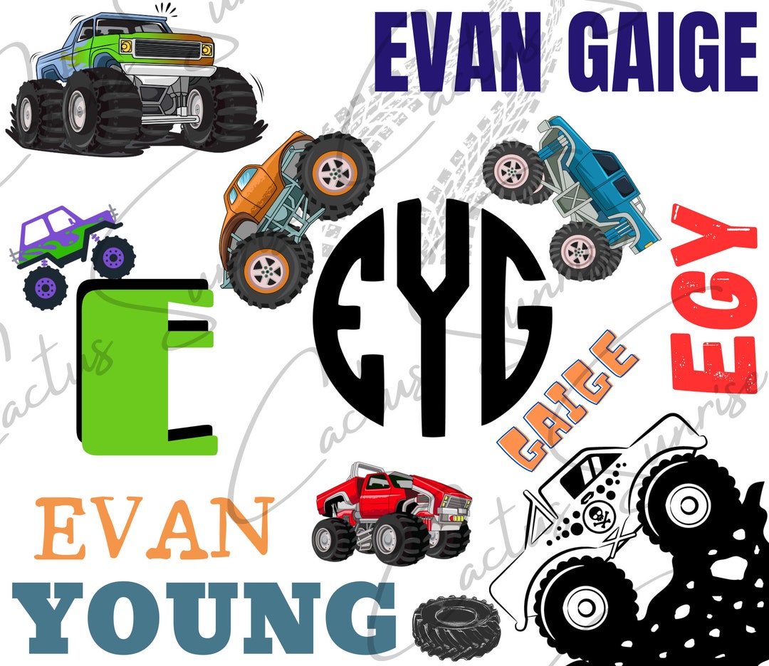 Monster Truck Name Blanket Template - Etsy
