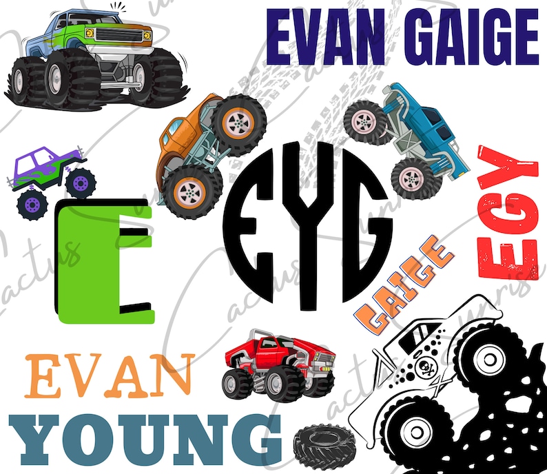 Monster Truck Name Blanket Template - Etsy