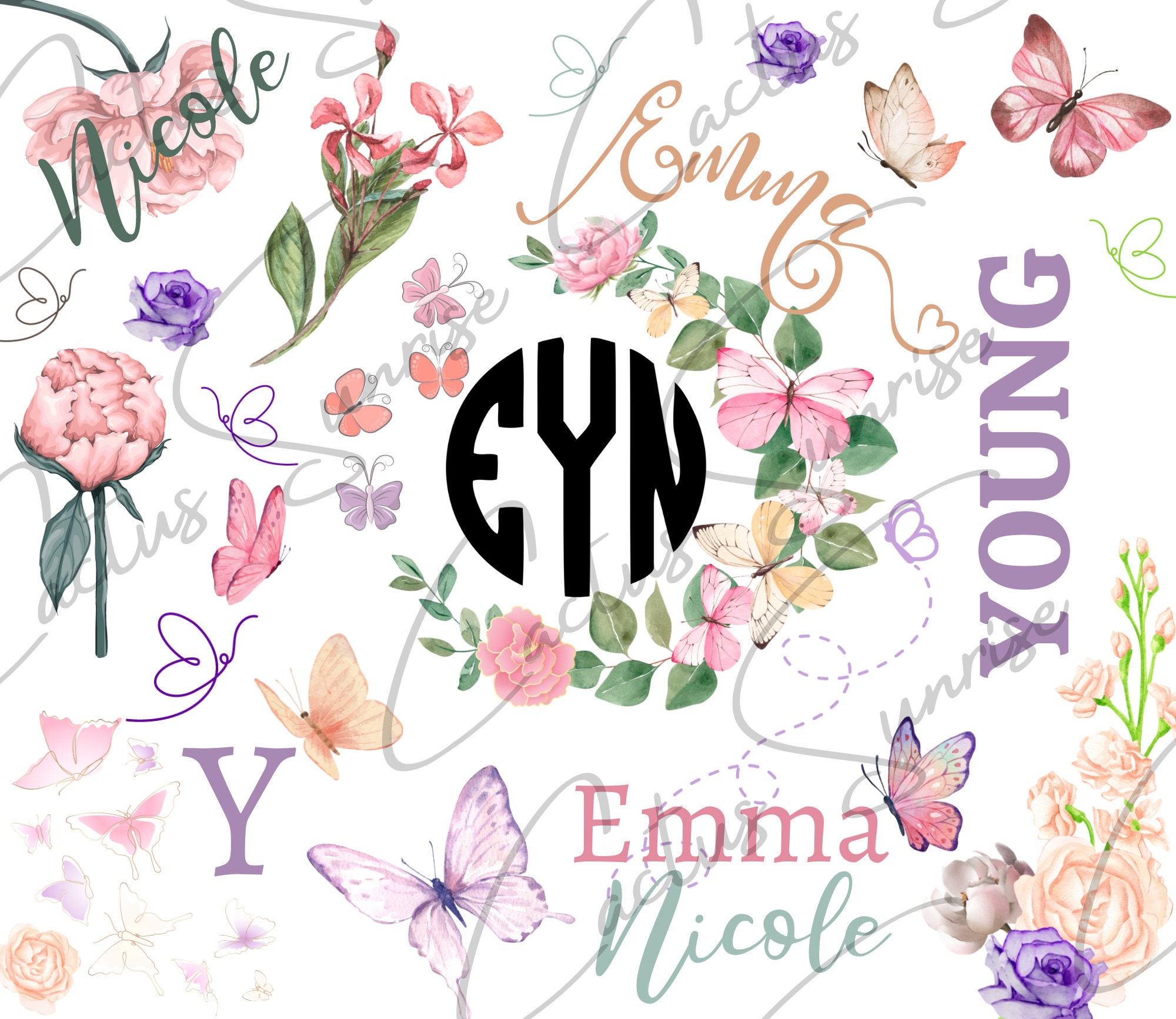 Butterfly Name Blanket Sublimation Template - Etsy