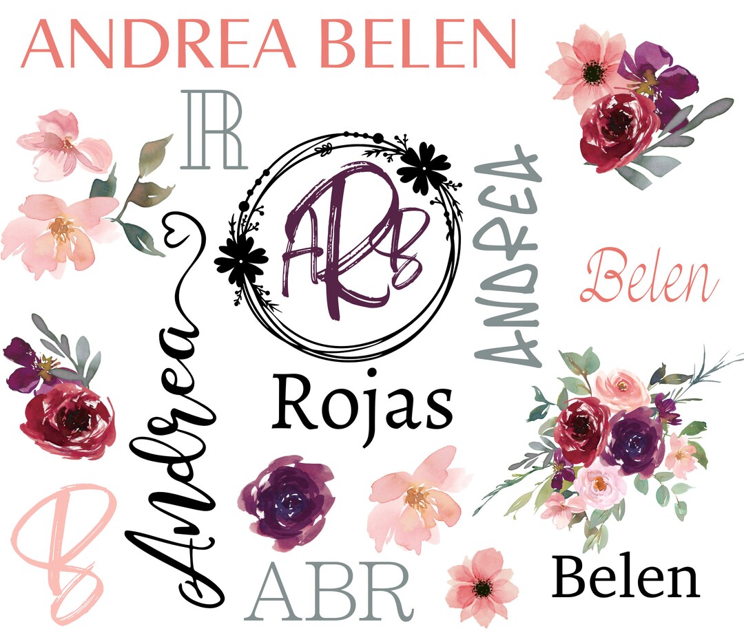 Watermark Flower Name Blanket Sublimation Template - Etsy