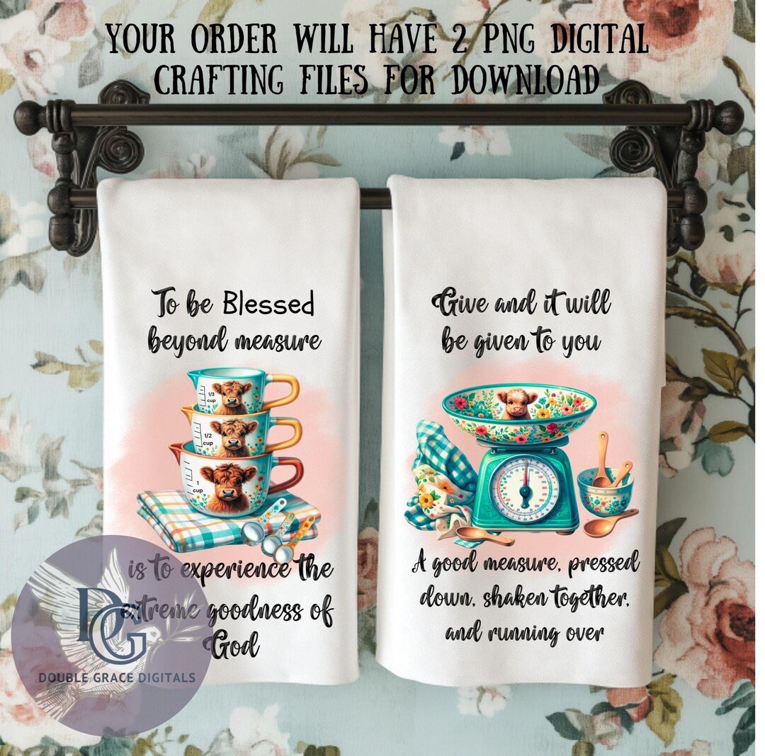 Christian Dish Towel PNG | Blessed Beyond Measure Scripture Set | Faith ...